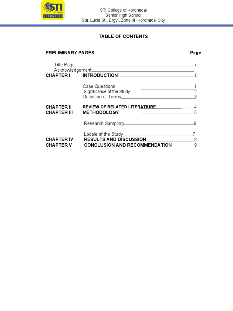 Title Page I Acknowledgement II 1 Case Questions 1 Definition of Terms | PDF