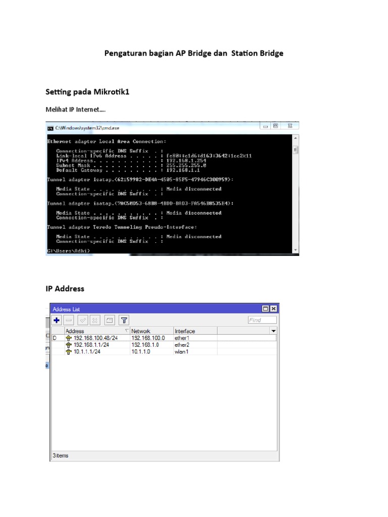 Pengaturan Bagian AP Bridge Dan Station Bridge | PDF