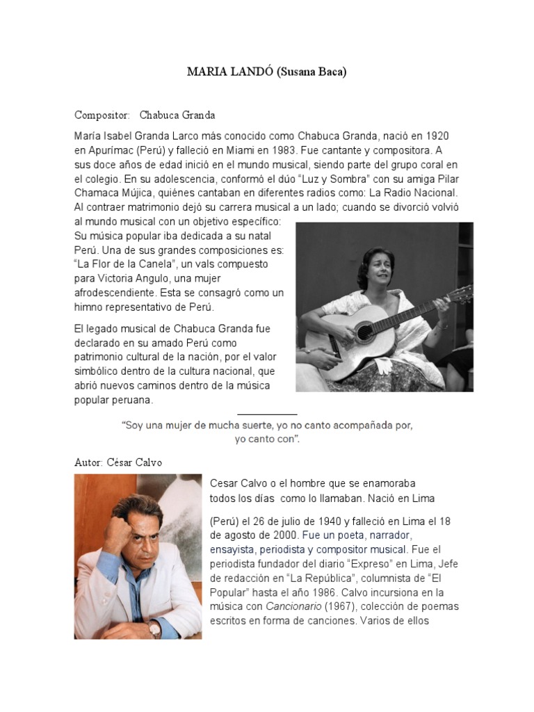 MARIA LANDÓ Autor-Compositor | PDF | Entretenimiento (general)