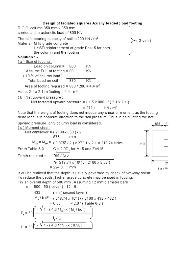 Design of Footing | PDF | Beam (Structure) | Column
