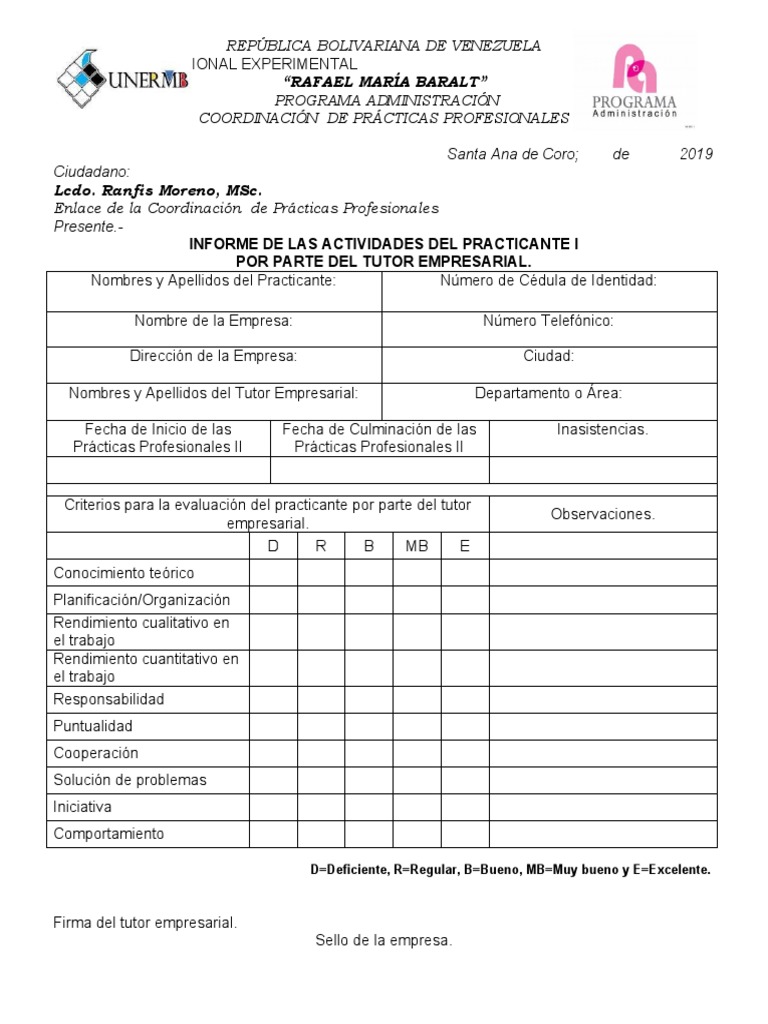10 Formato Evaluacion Tutor Empresarial I | PDF