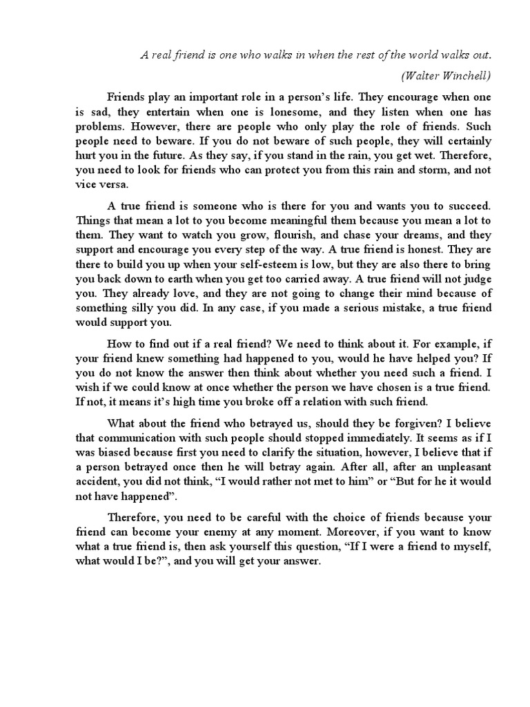 A Real Friend Is One Who Walks in When The Rest of The World Walks Out ...