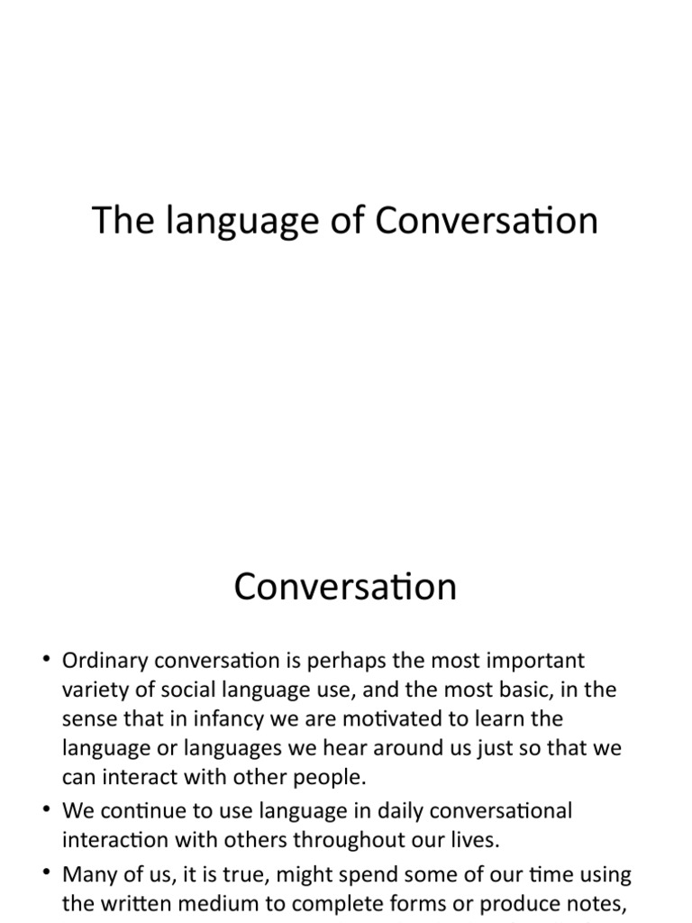 The Language of Conversation | PDF | Conversation | Sentence (Linguistics)