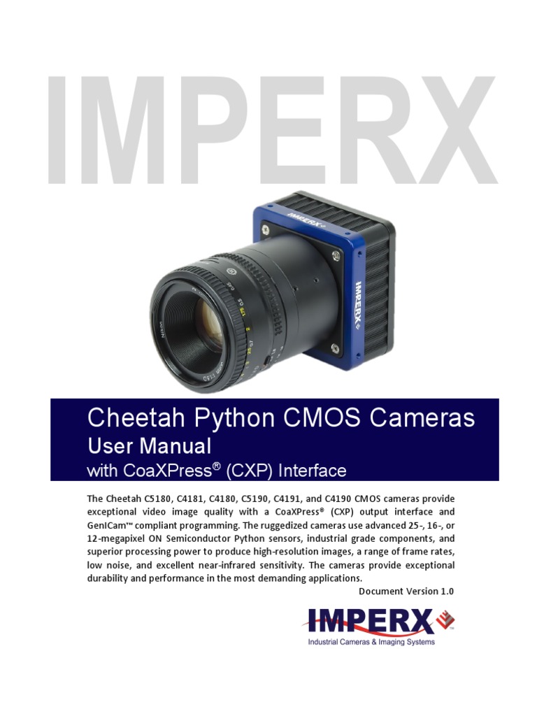 Cheetah Python CXP User Manual Rev.1.0 F PDF | PDF | Camera | Imaging