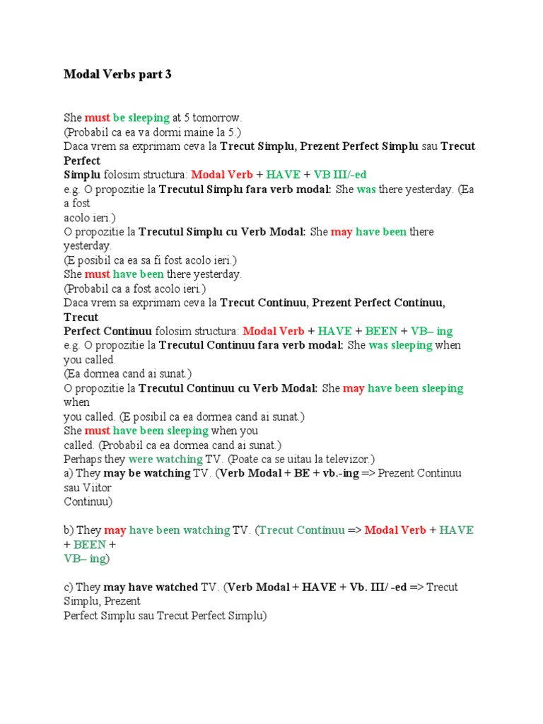 Modal Verbs Part 3: Using Modal Verbs to Express Past Tenses like ...