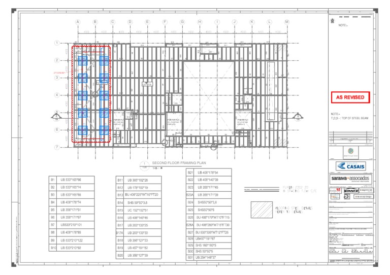A B C D G F K L M H I J E: Second Floor Framing Plan | PDF