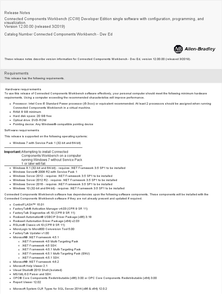 Connected Components Workbench - Dev Ed - 12.00.00 (Released 3 - 2019 ...