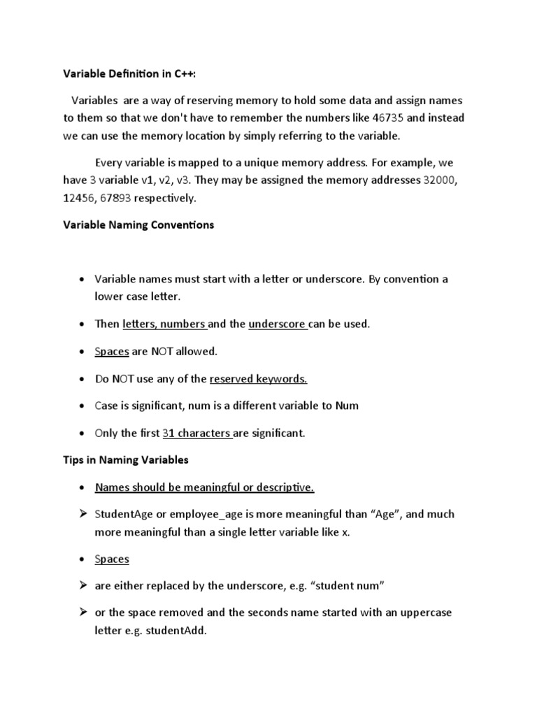 Variable Definition | PDF