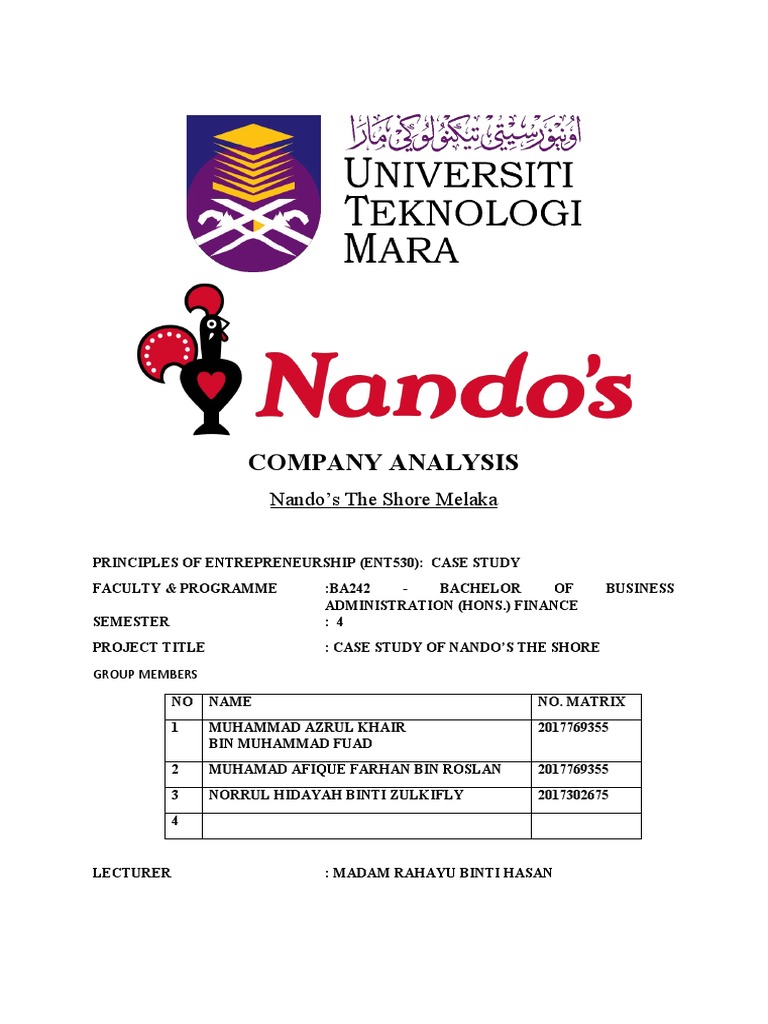 CASE STUDY of Nandos | PDF | Waiting Staff | Employment
