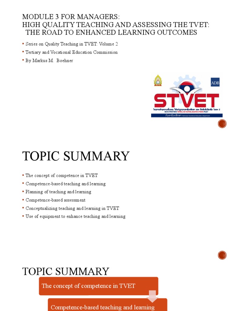 High Quality Teaching and Assessing The Tvet | PDF | Educational ...