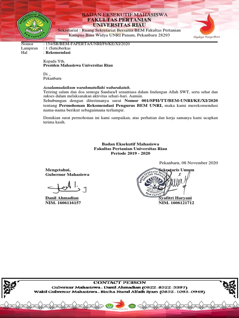 Rekomendasi BEM UNRI 2020 | PDF
