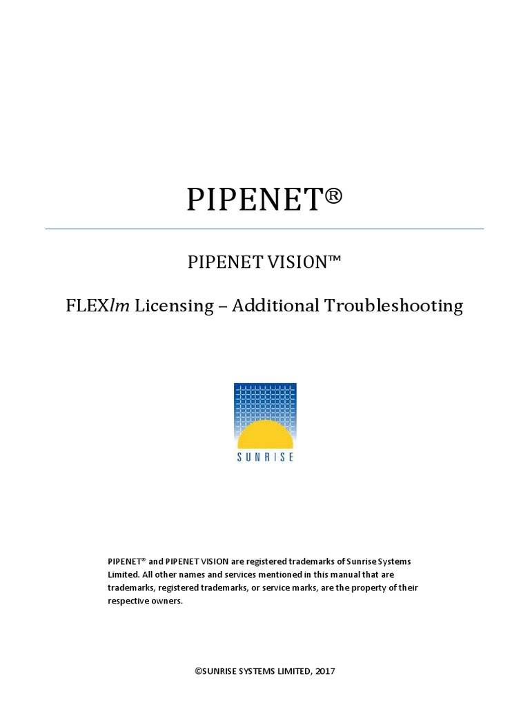 PIPENET VISION FLEXlm Troubleshooting | PDF | Port (Computer Networking ...