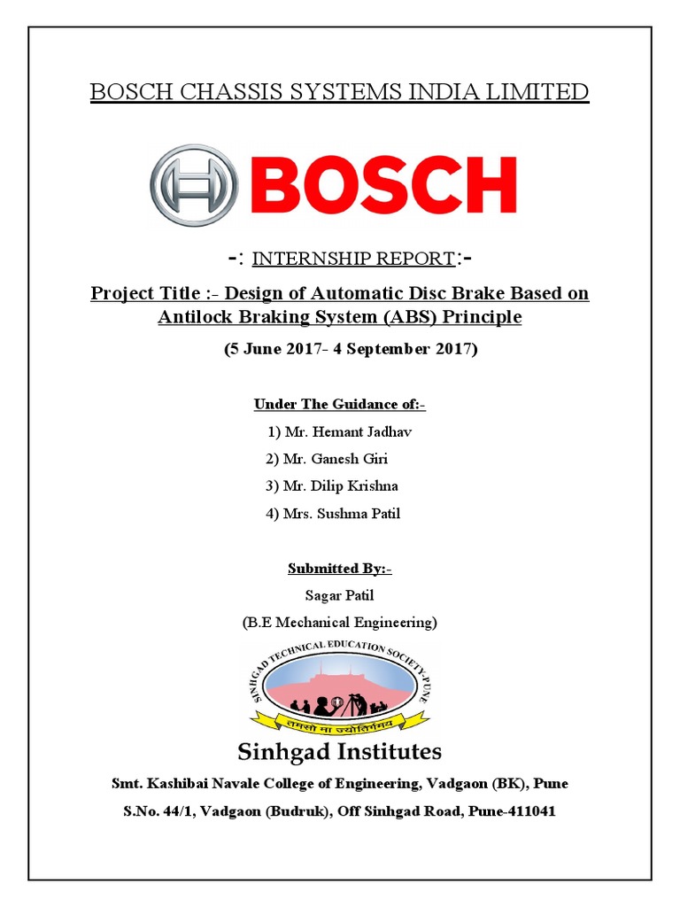 Bosch Chassis Systems India Limited | PDF | Anti Lock Braking System ...