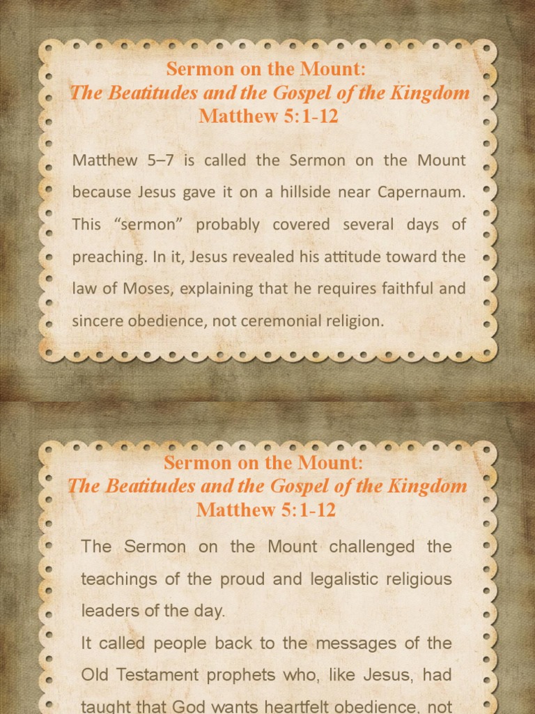 The Beatitudes and The Gospel of The Kingdom: Sermon On The Mount ...