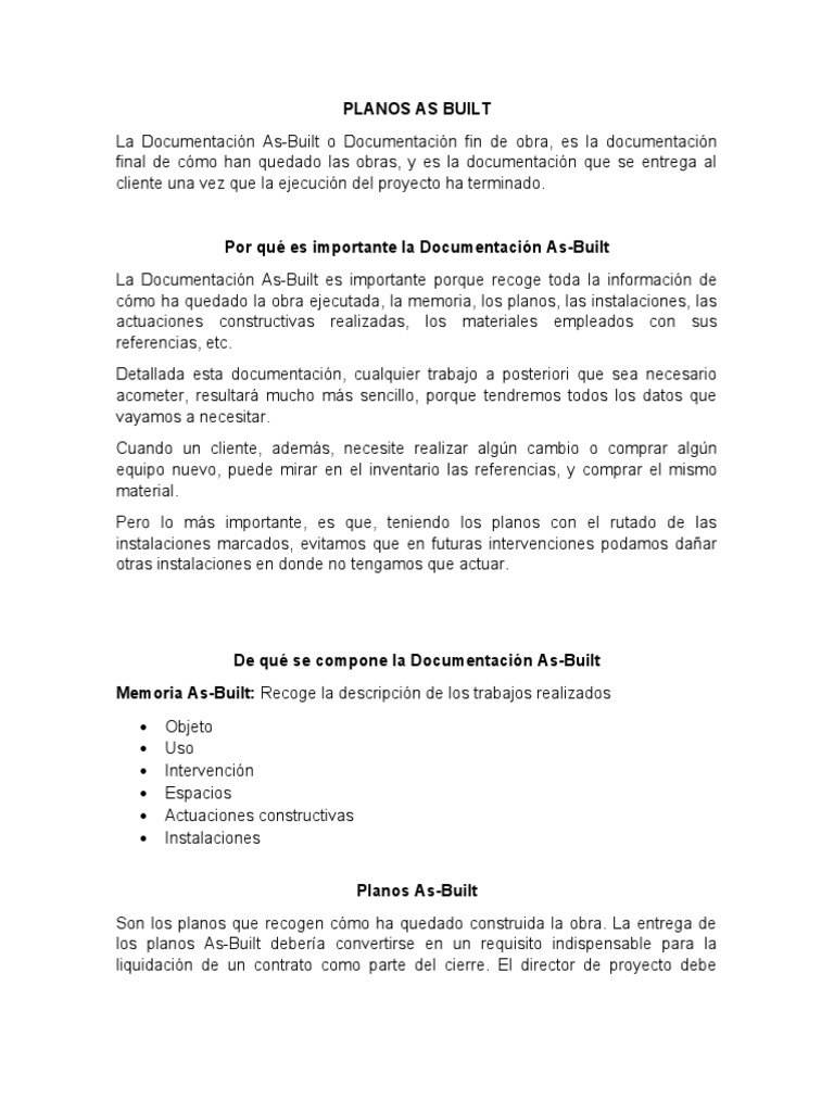 Planos As Built | PDF | Diseño | Software