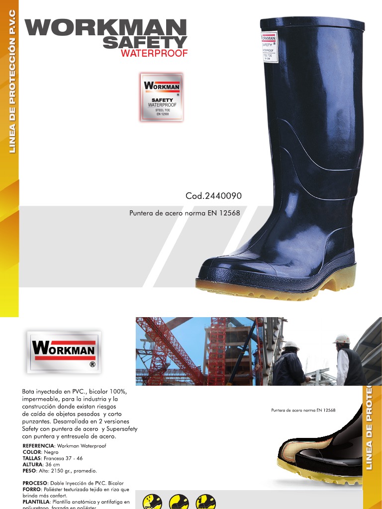Bota de Caucho Punta de Acero FICHA TECNICA | PDF