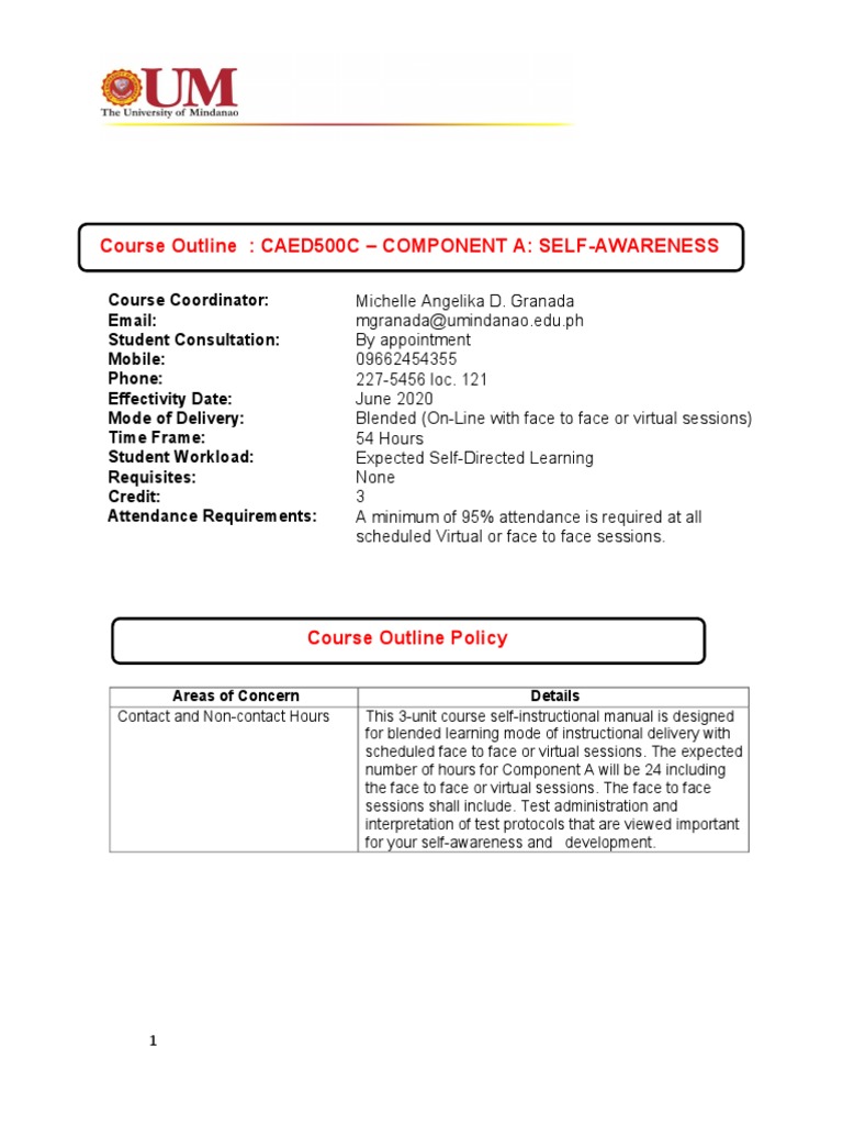 CAED Week 1 | PDF | Identity (Social Science) | Self Awareness