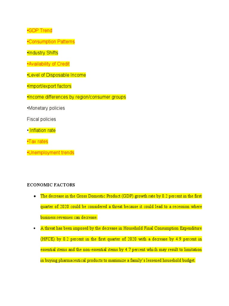 Mercury Drugs Economic Factors Draft | PDF | Gross Domestic Product ...
