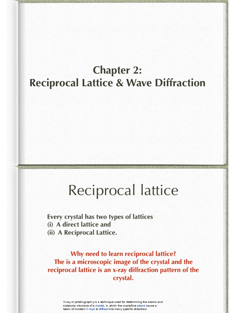 Reciprocal Lattice and X-Ray Diffraction | PDF | X Ray Crystallography | Diffraction