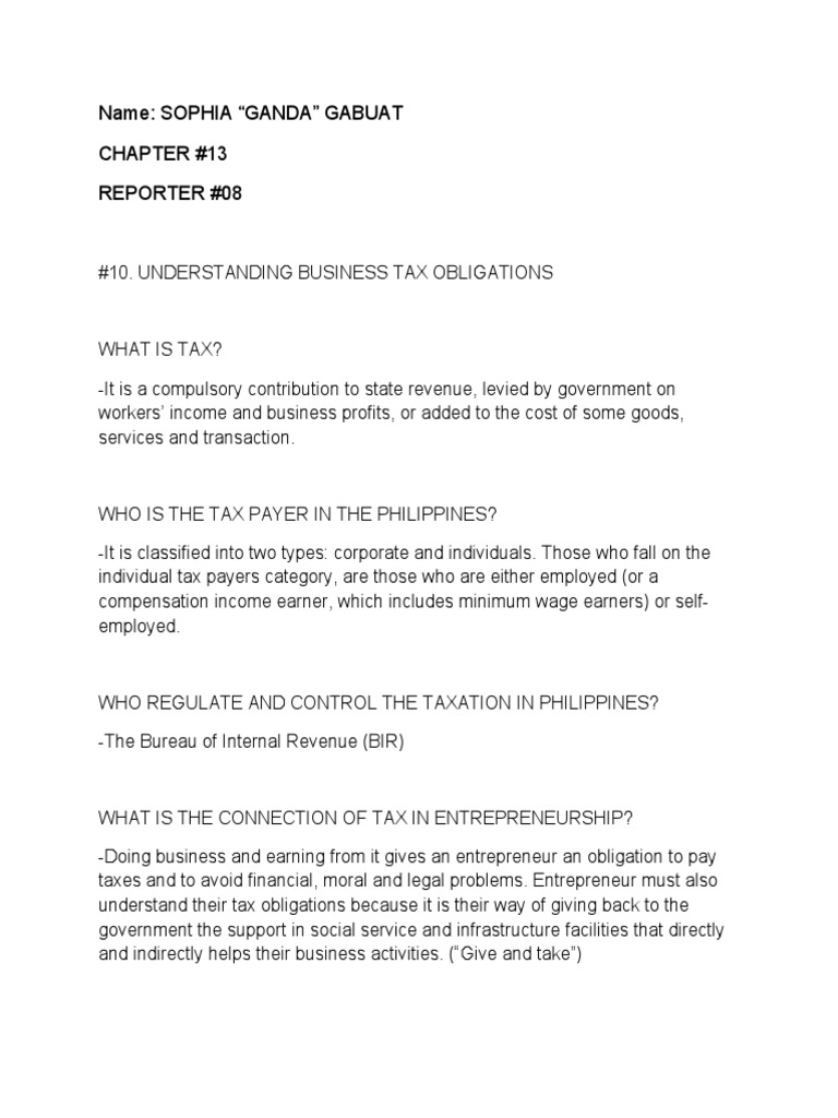 Entrep - Summary Report Sophia Ganda | PDF | Sales Tax | Value Added Tax