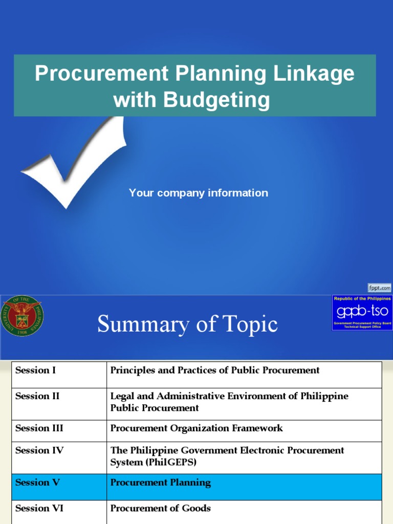 Procurement Planning Linkage With Budgeting: Your Company Information | PDF | Forecasting ...