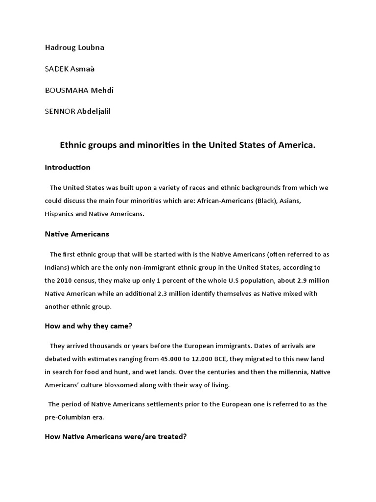 Ethnic Minorities in The Usa | PDF | Race And Ethnicity In The United ...