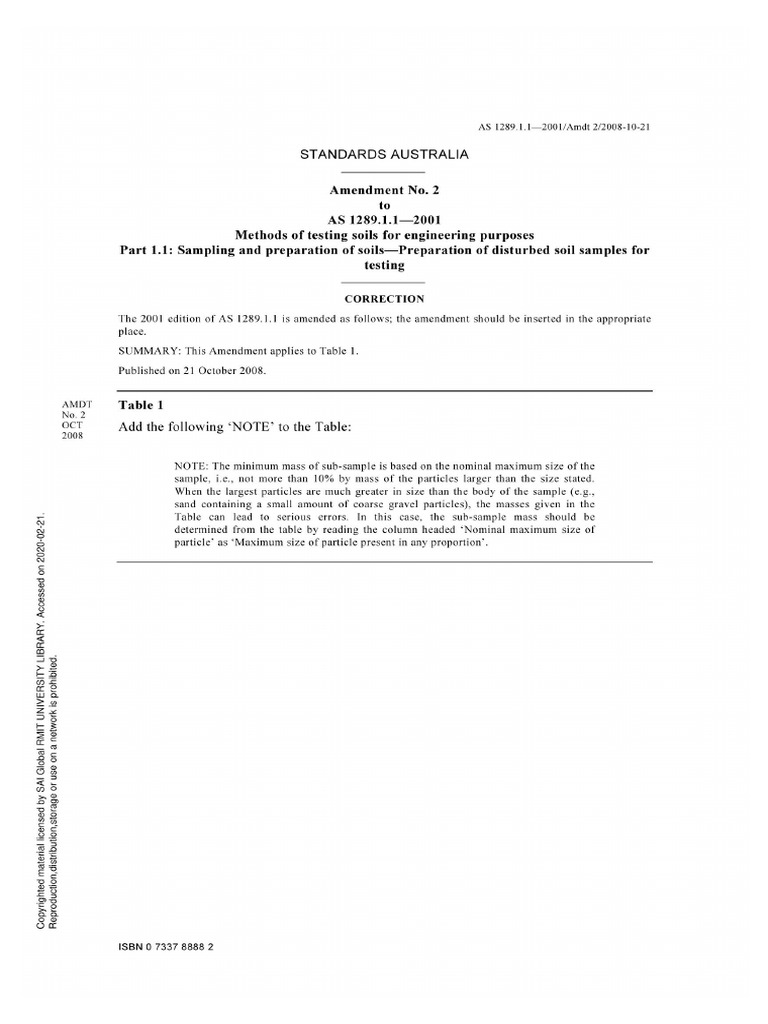 As 1289.1.1-2001 - A2-2008-01-1 | PDF