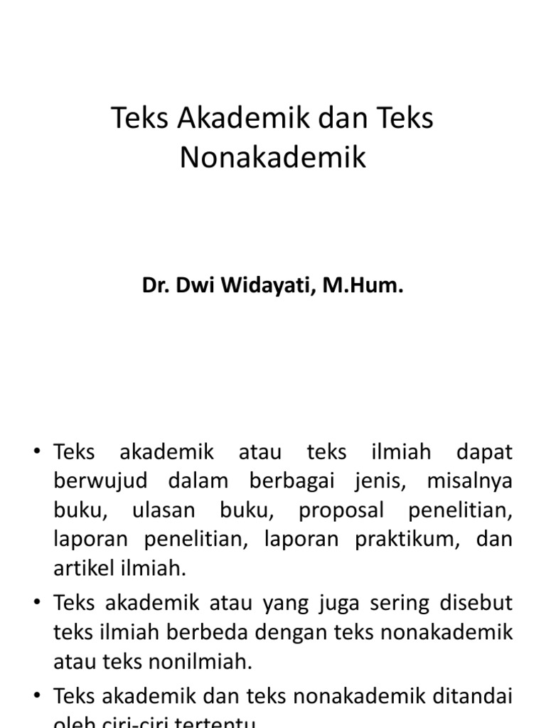 2.8 Teks Akademik Dan Teks Nonakademik | PDF