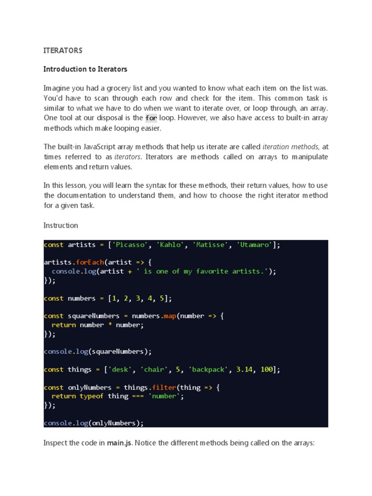Introduction To Iterators | PDF | Parameter (Computer Programming) | Subroutine