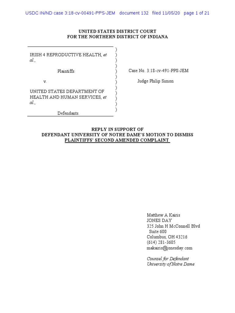 United States District Court For The Northern District of Indiana | PDF ...