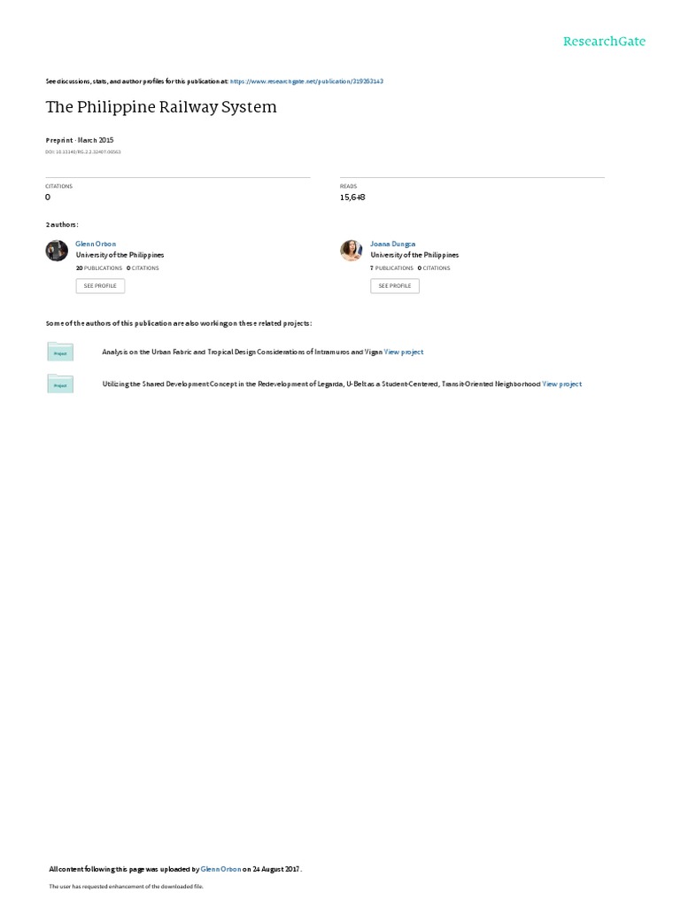 The Philippine Railway System | PDF | Light Rail | Rapid Transit