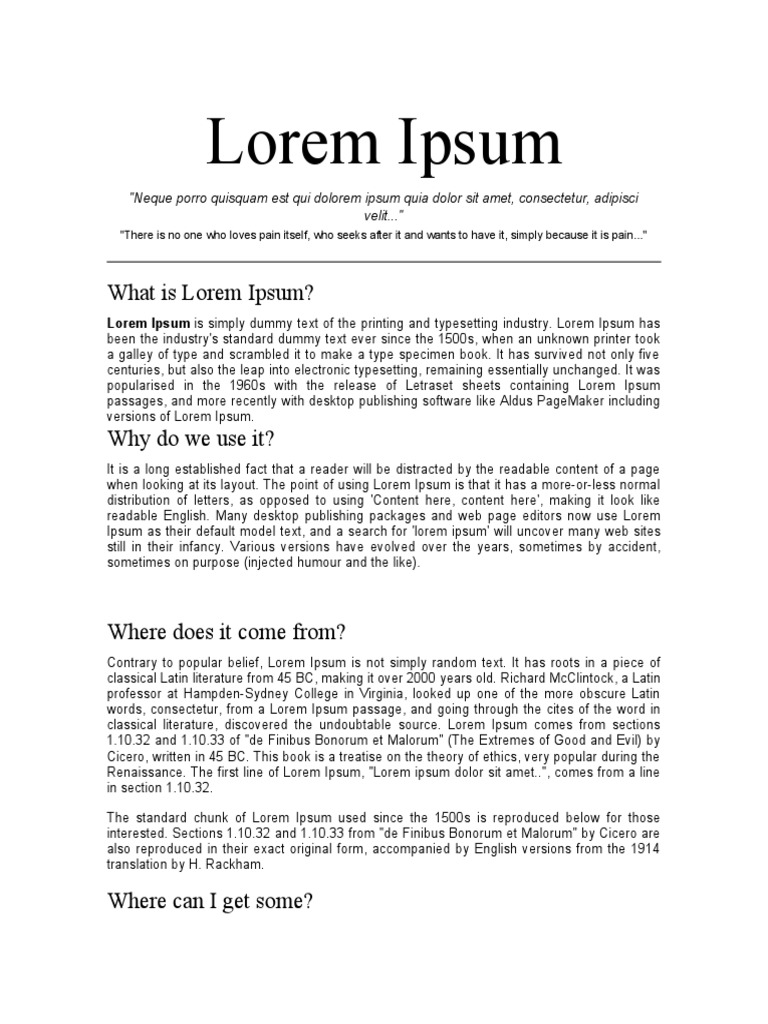What Is Lorem Ipsum? | PDF