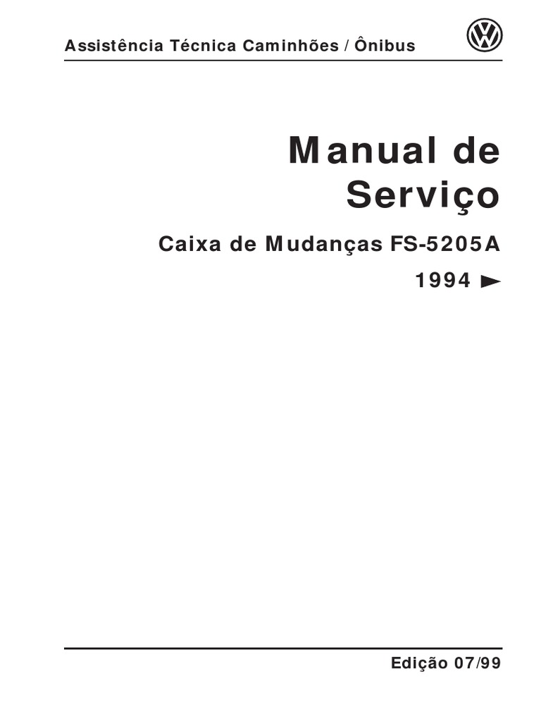 Manual de Serviço: Câmbio FS-5205A | PDF | Transmissão (Mecânica ...