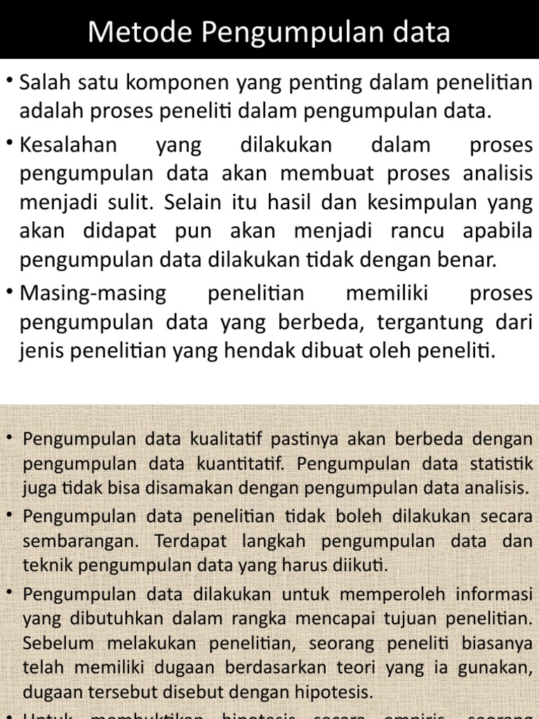 Metode Pengumpulan Data PDF) Metode Pengumpulan Data Tentang Data