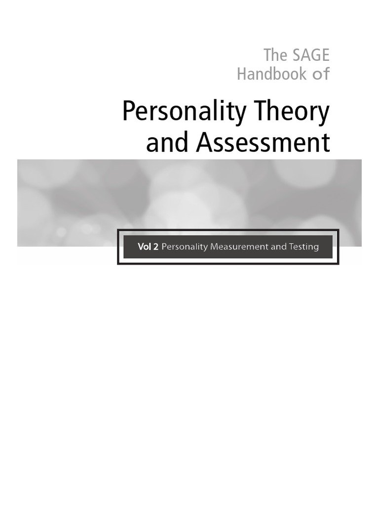 Personality Theory and Assessment: The Sage Handbook of | PDF ...