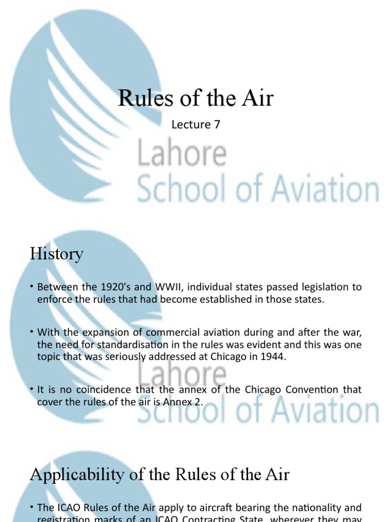 ICAO Rules of the Air Overview | PDF | Instrument Flight Rules | Visual ...