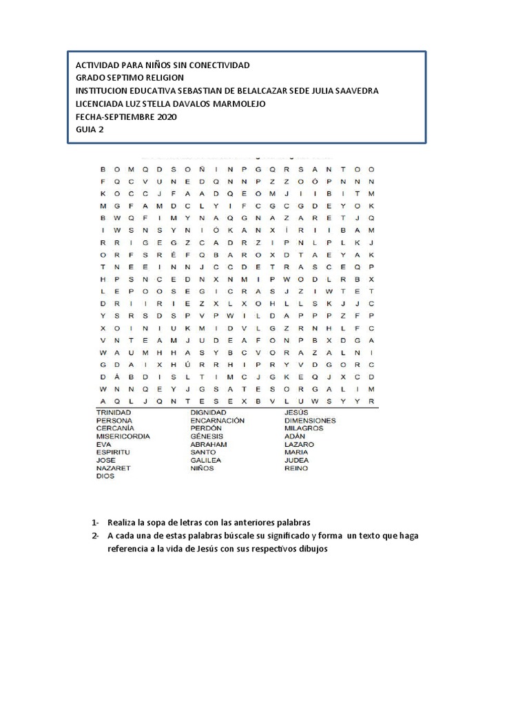 Sopa de Letras de Jesus | PDF