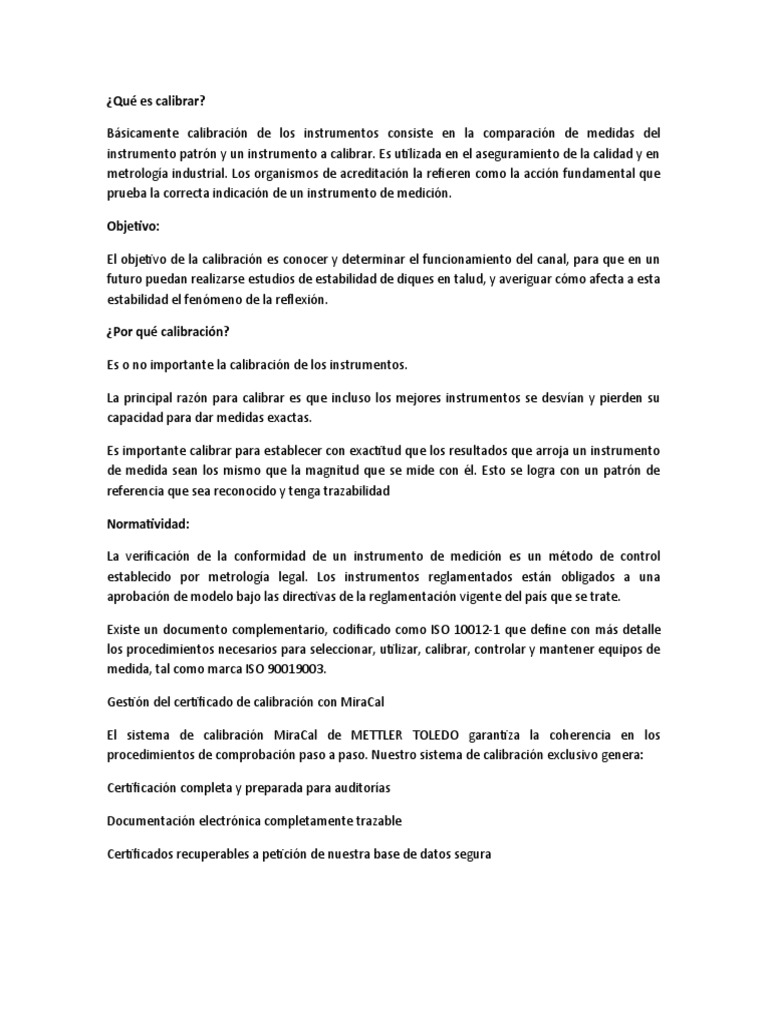 Qué Es Calibrar | PDF | Calibración | Metrología