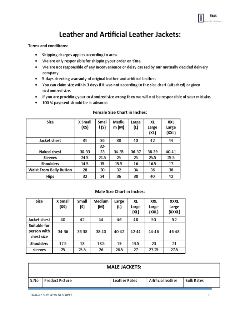 Jackets - Rate List 1 | PDF | Clothing | Fashion
