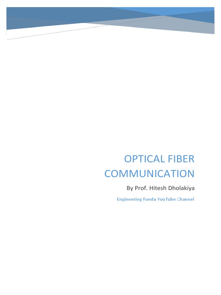 Optical Fiber Communication Notes | PDF | Data Transmission | Photonics