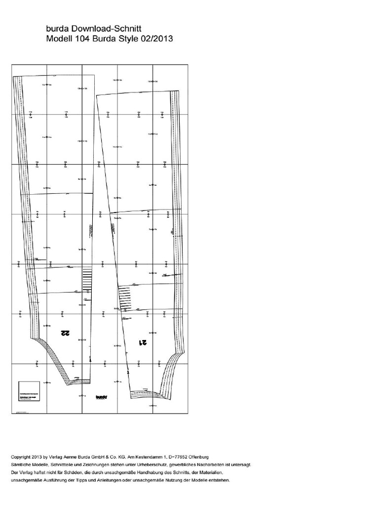 Burda Pattern 104 | PDF