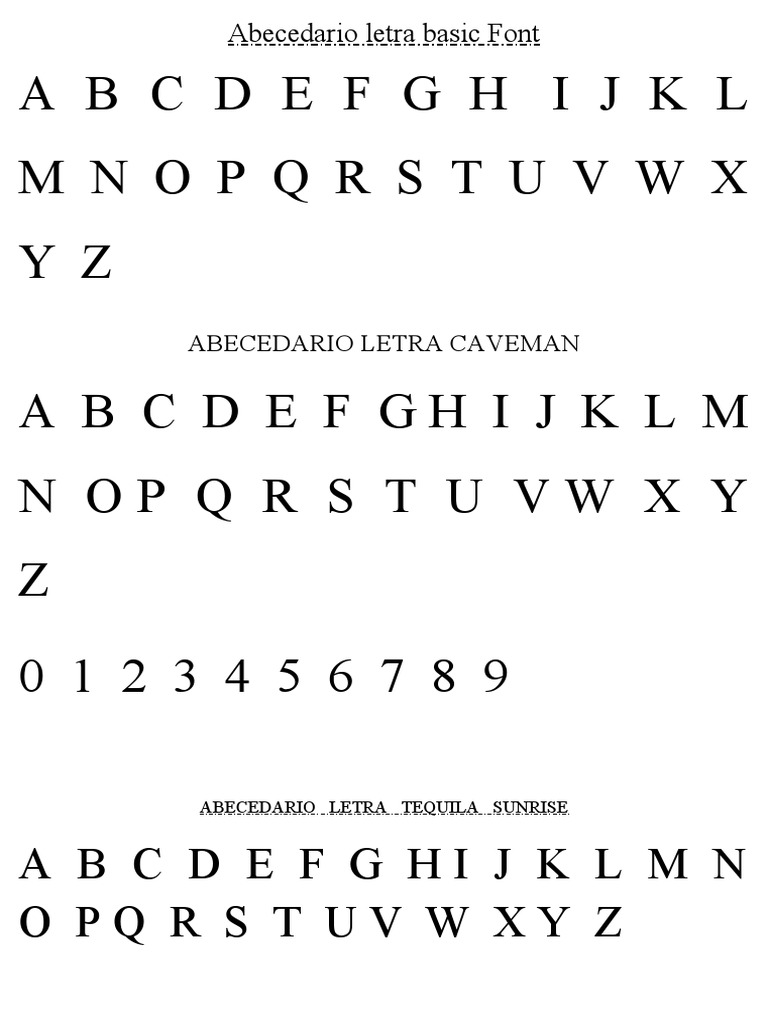Abecedario Letra Basic Font | PDF