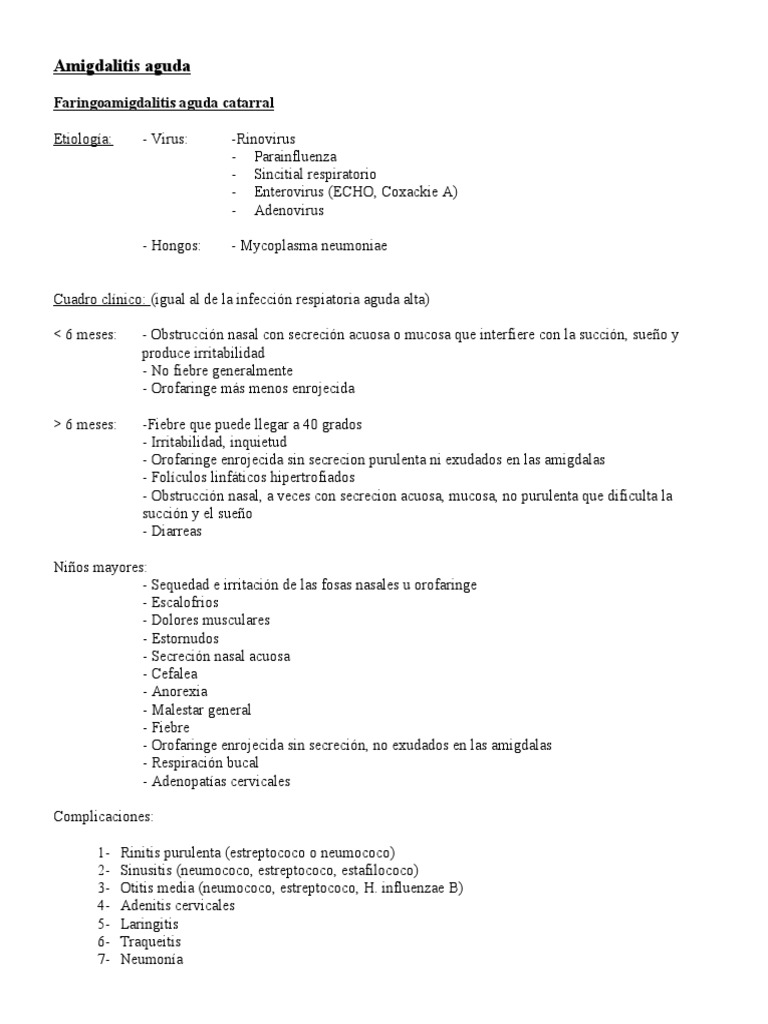 Amigdalitis Aguda | PDF | Epidemiología | Enfermedades respiratorias