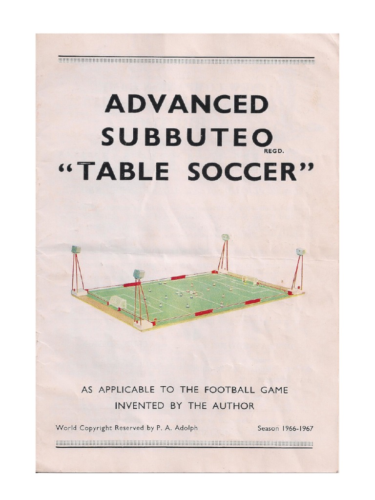 Subbuteo 67 Advanced Rules | PDF