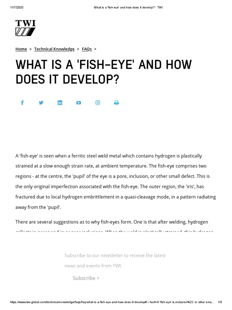 What Is A 'Fish-Eye' and How Does It Develop - TWI | PDF