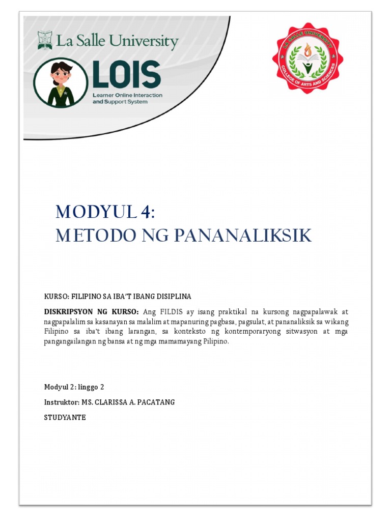 FilDis Modyul 4 Final | PDF