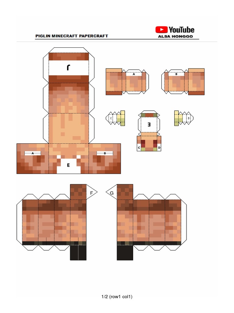 Piglin Minecraft Papercraft PDF | PDF