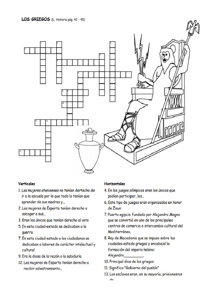 Los Griegos Crucigrama Pdf Pdf