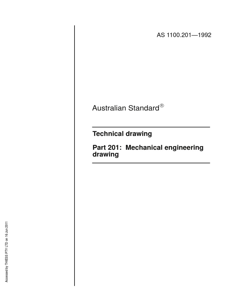 Australian Standard: Technical Drawing Part 201: Mechanical Engineering ...