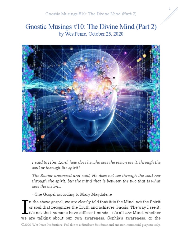 Gnostic Musings 10 The Divine Mind Part 2 | PDF | Gnosis | Mind